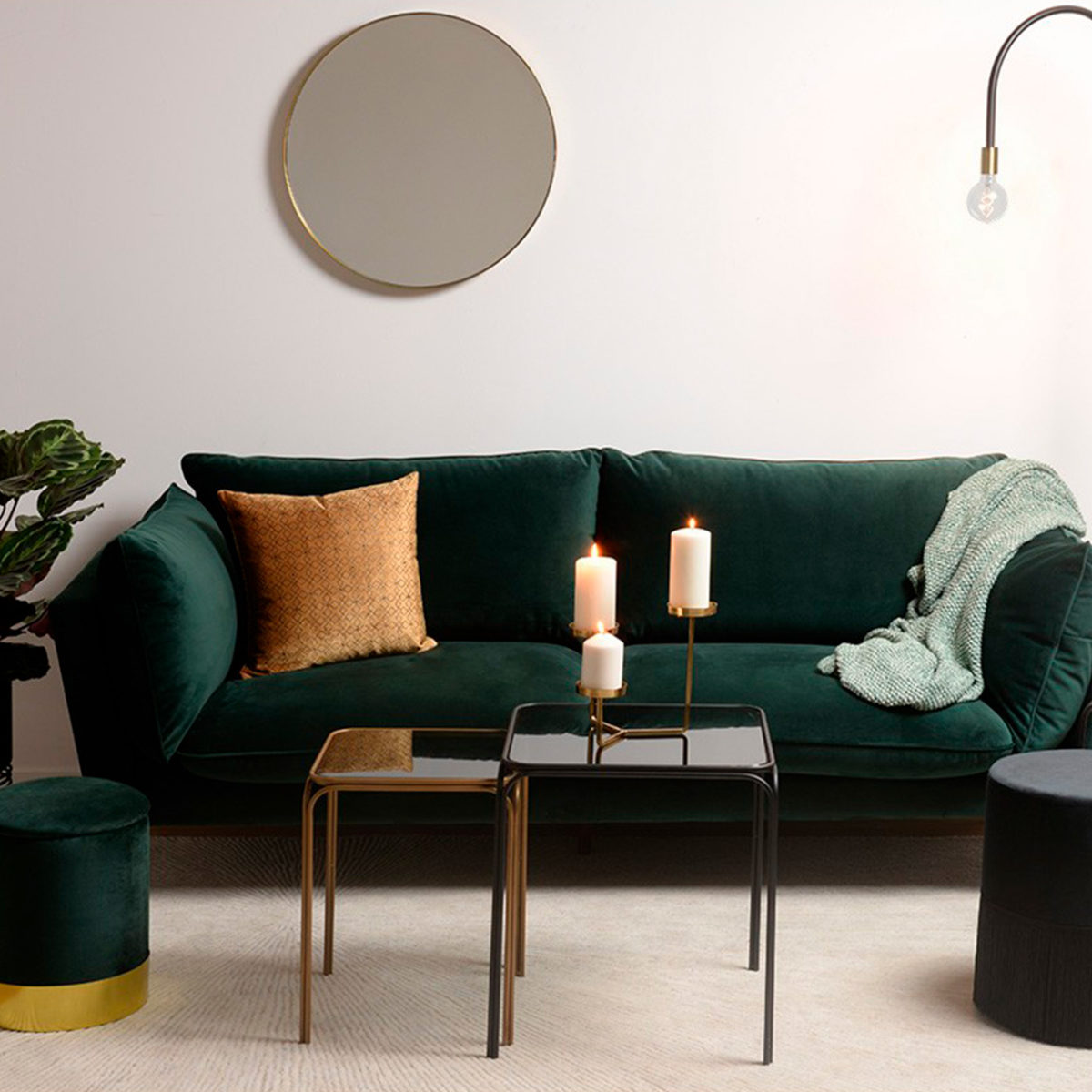 Canapé Brett en cuir de vache noir – 3 places - Mobilier Luminaire Bureau